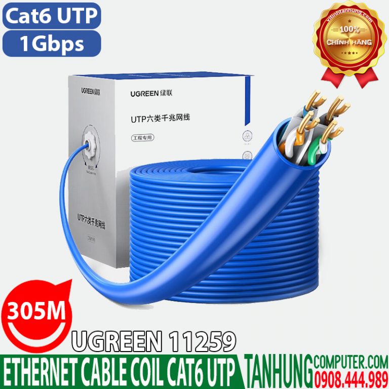 Cáp mạng CommScope Cat6 1427254-6 NetConnect® Category 6 Cable, 4 pair, 23 AWG, U/UTP, CM, 305m ...