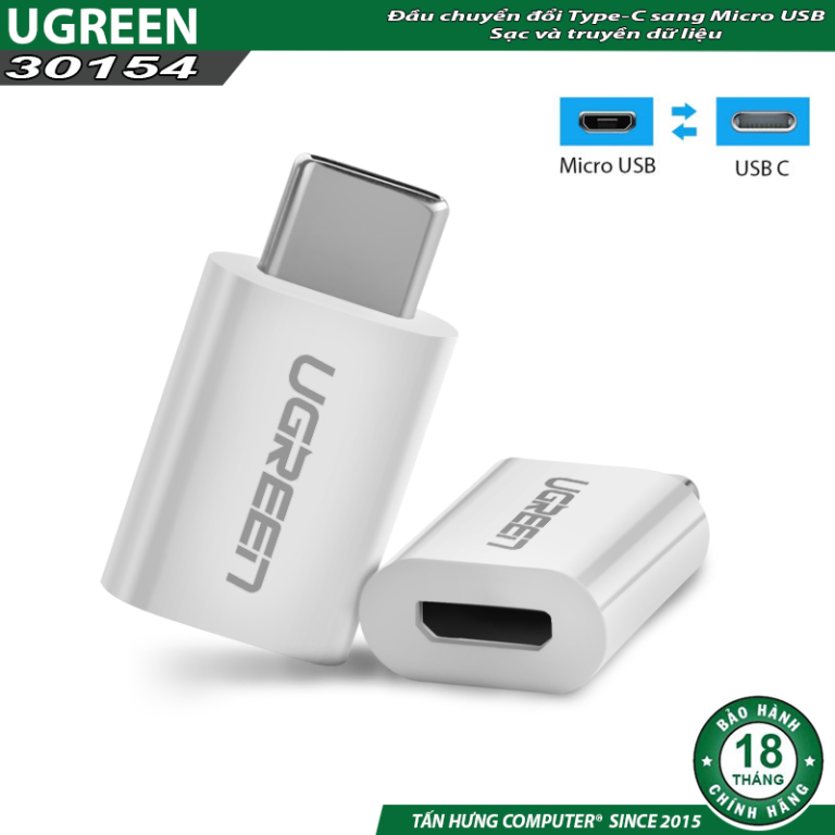 Đầu chuyển đổi Type-C sang Micro USB Ugreen 30154 (Trắng) - Ugreen Việt ...